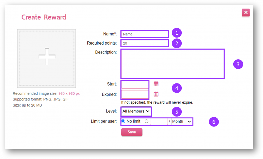 How to create rewards - Loga